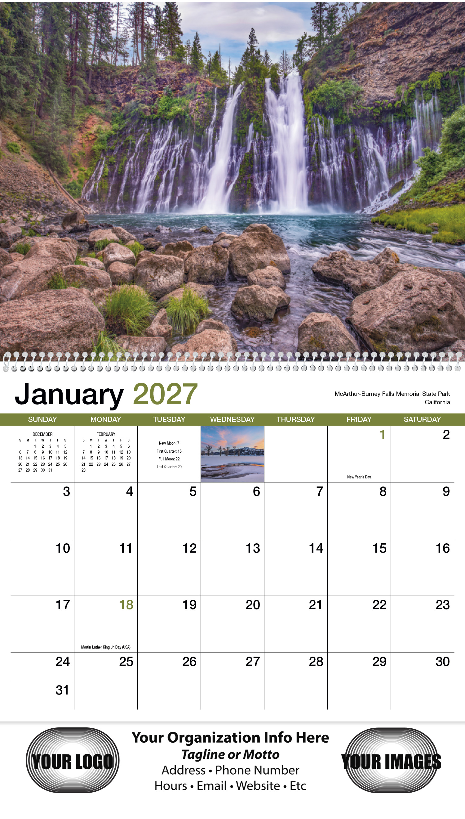 Scenic America 13-Mo Full-Size Spiral Wall Calendar- # 400 : Imprinted ...