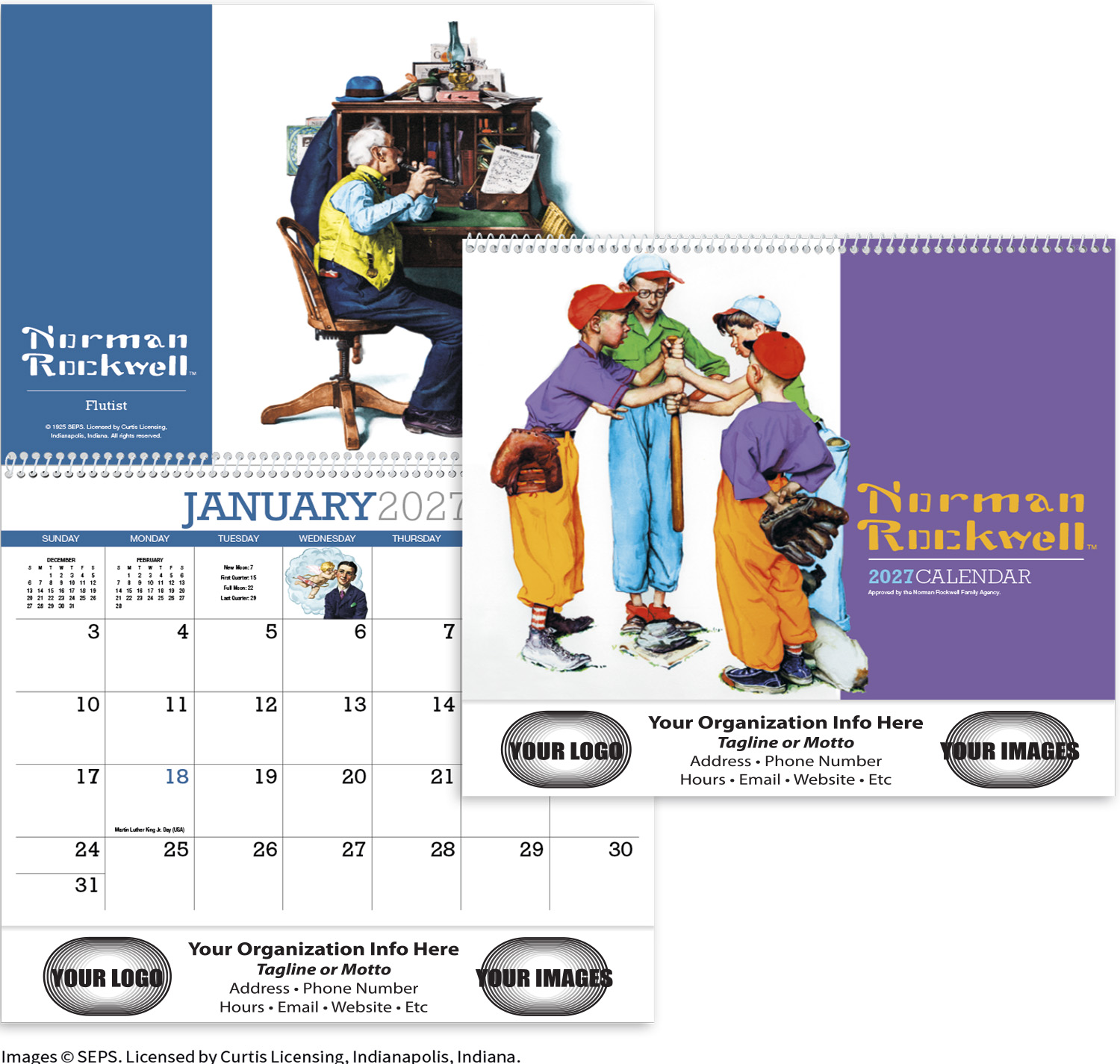 Norman Rockwell 13-month Full-Size Spiral Wall Calendar- #402H ...