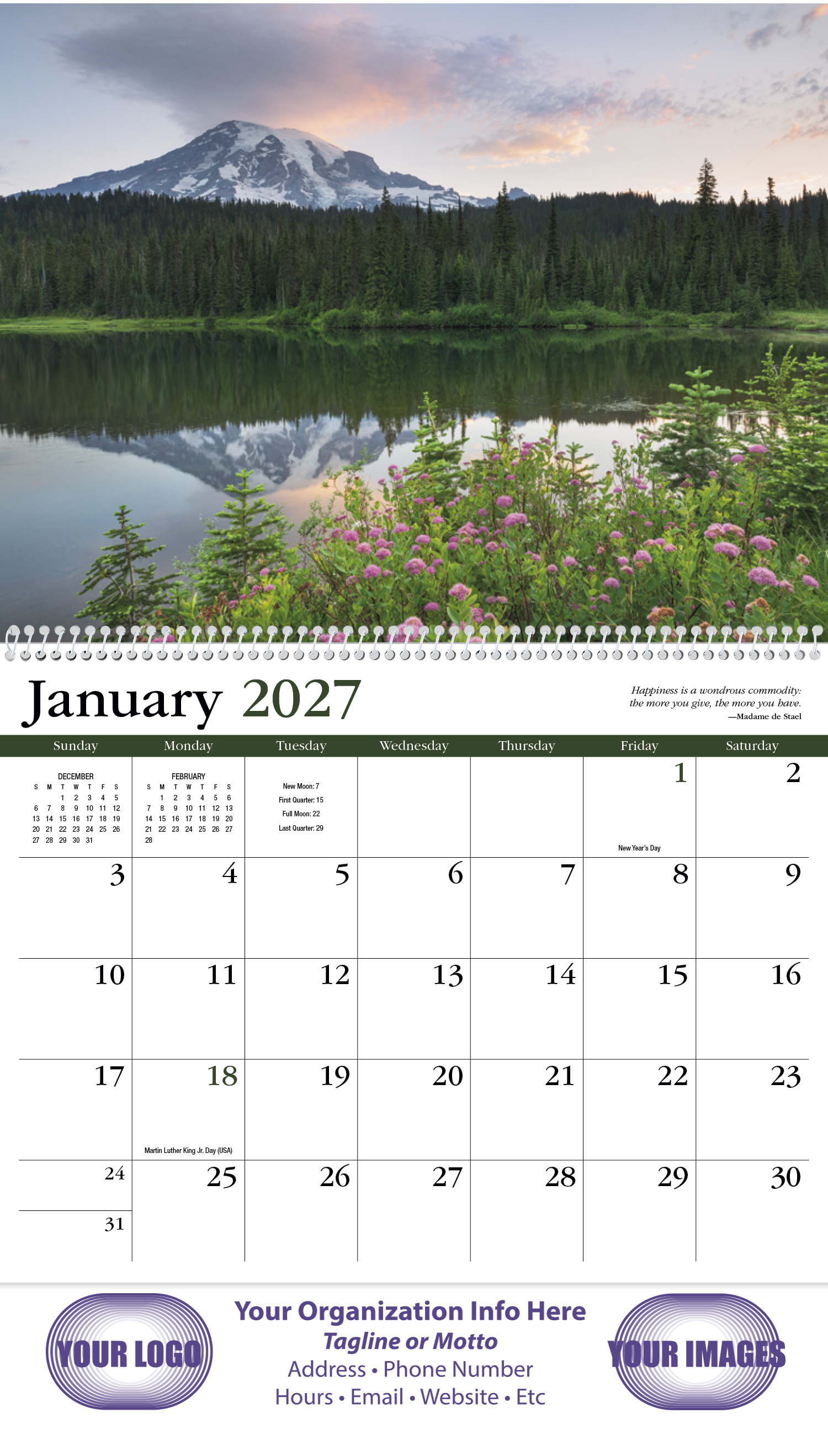 Contemplations 13-Month Full-Size Spiral Wall Calendar- #425 ...